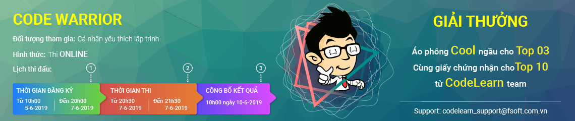CODE WARRIOR - JUNE | CodeLearn CODE WARRIOR - JUNE | CodeLearn