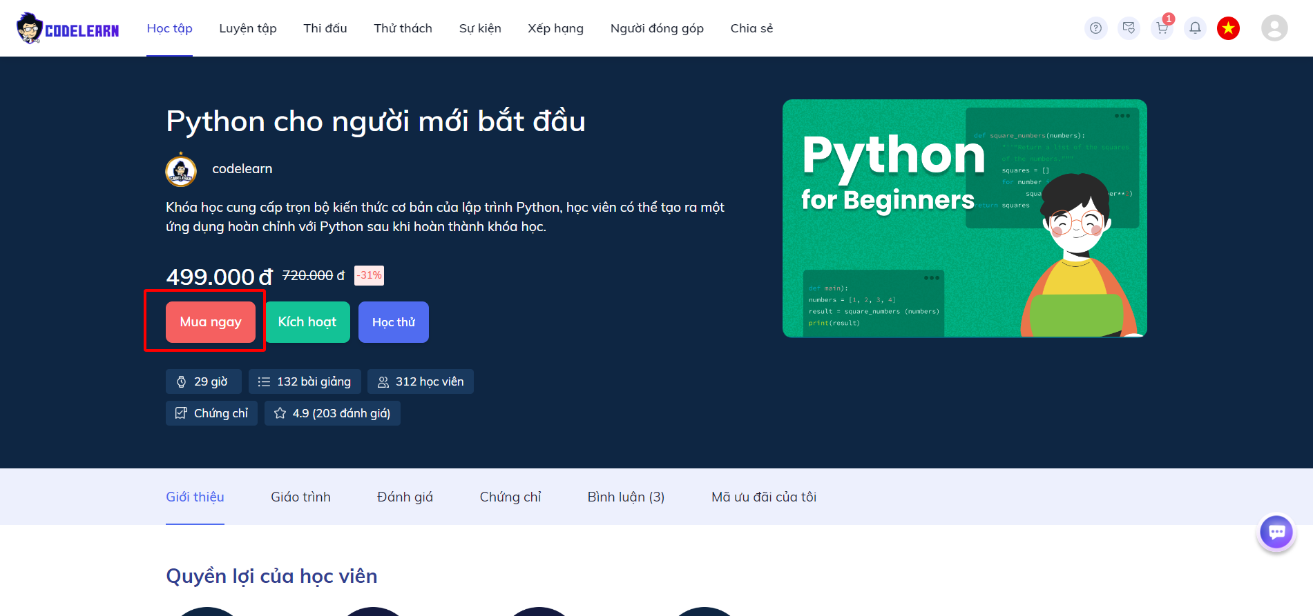 Bước 3: Sau khi bấm mua ngay: hệ thống hiển thị 3 button: Thêm vào giỏ ...